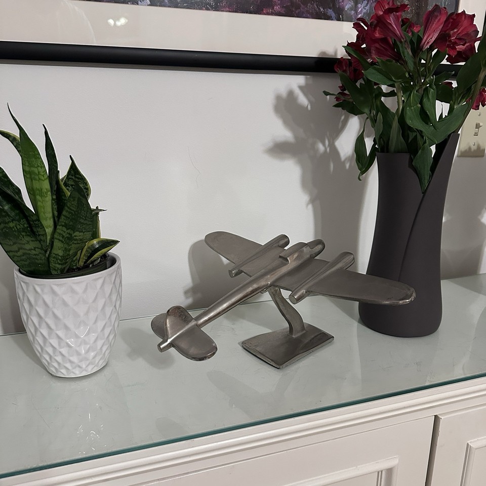 Vintage Deco Aluminum Airplane/Plane Model Tabletop Desk Sculpture ...