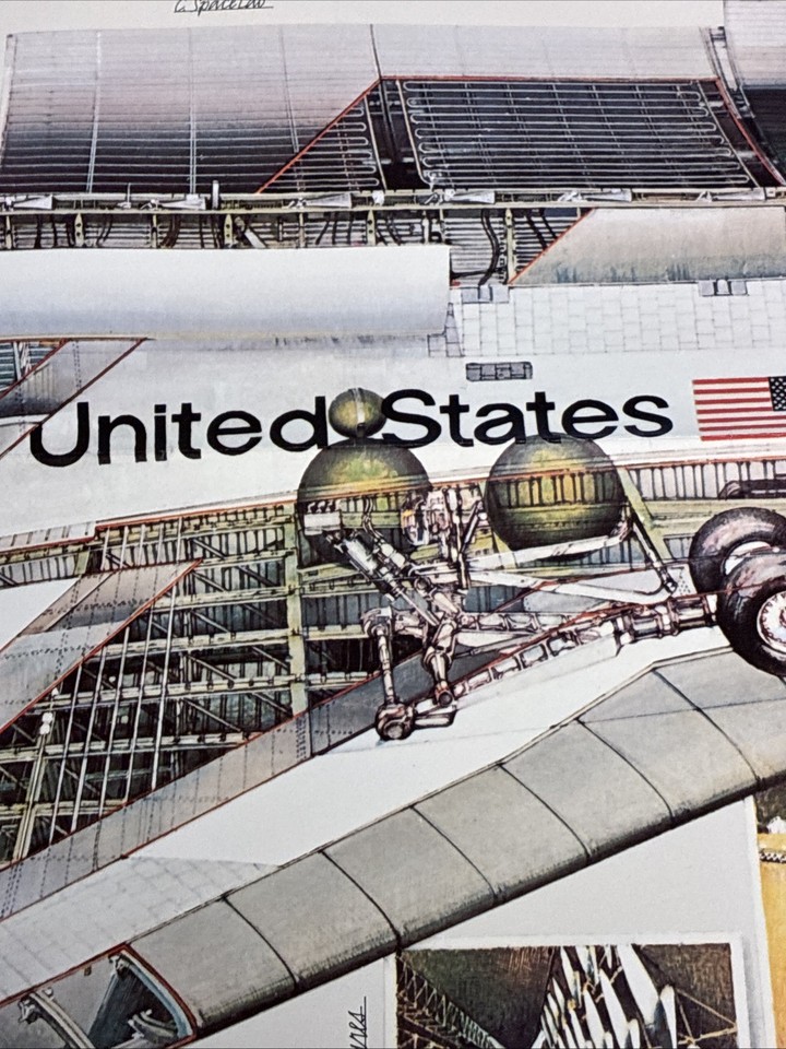 VTG Signed NASA Facts 1978 Space Shuttle Poster 42” x 30” Barron Storey ...