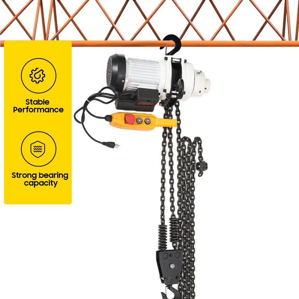 Electric Chain Hoist Single Phase Crane Hoist Double Chains 2200 lbs ...