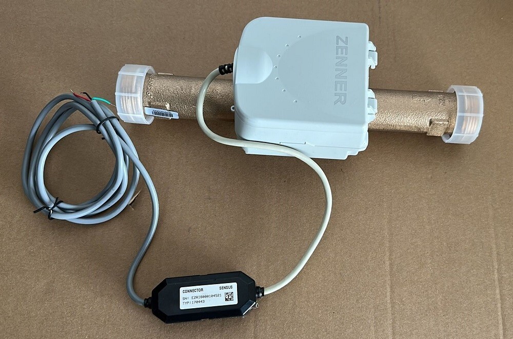 1" ZENNER ZSUR07CF Ultrasonic Residential Bronze Cubic Feet Flow Water ...