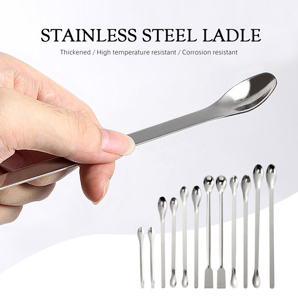 Stainless Steel Medicine Picking Spoon Mini Metal Spatula Thickened | eBay