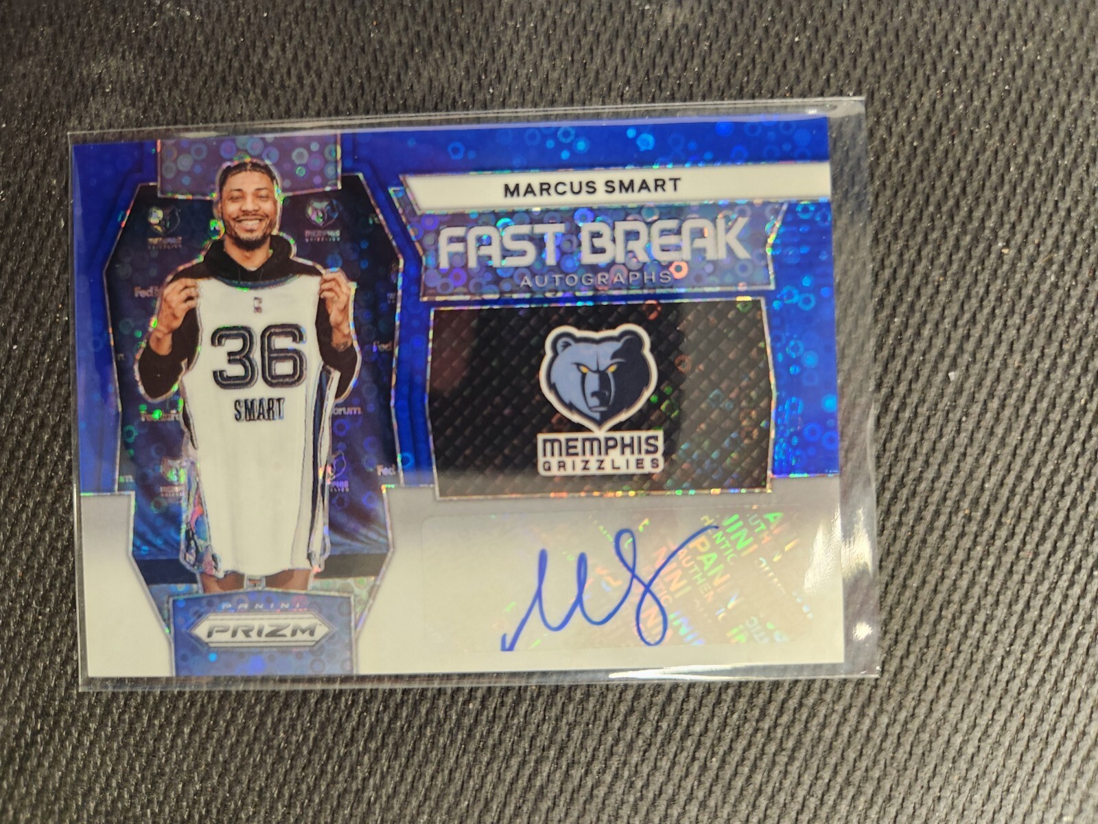 2023-24 Panini Prizm Marcus Smart Blue Fast Break Auto Prizm /49 #FB ...