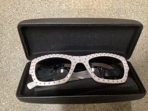 Versace 4358 401/87 Cat Eye Sunglasses Women's White Studded Frame Full ...