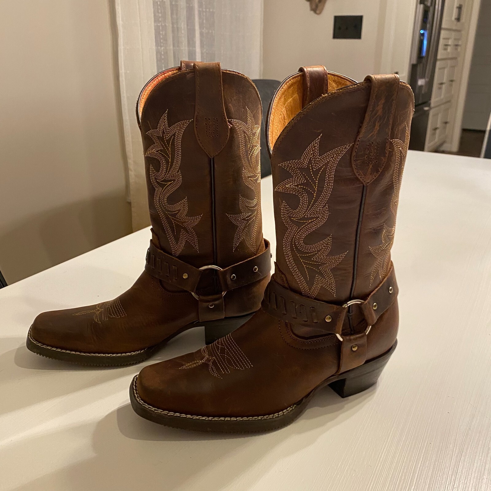 Vintage Caballo Dorado Square Toe Harness Cowboy Boot… - Gem