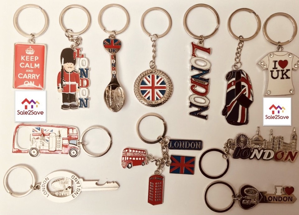 10 MIX BRITISH MINIATURE LONDON KEY RING BRELOCK DIECAST METAL KEYCHAIN ...