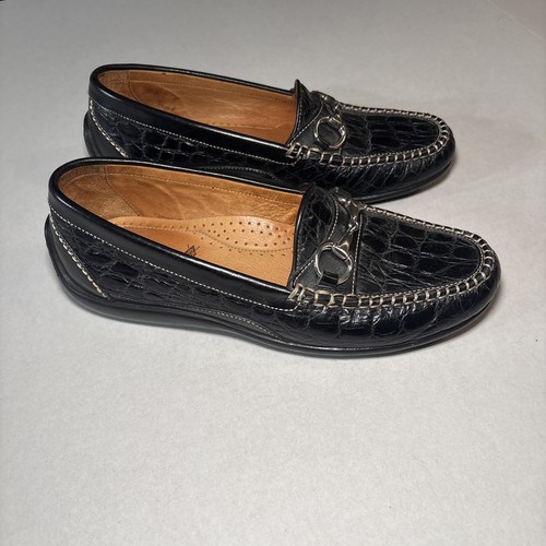 Alligator Grain Leather Martin Dingman Saxon Bit Loafers Mens Size 8M ...