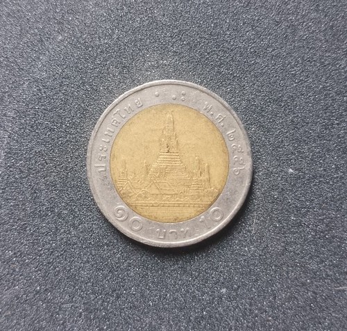 1988 - 2007 Thailand Bi Metallic 10 Baht Wat Arun Coin King Rama IX 9 ...