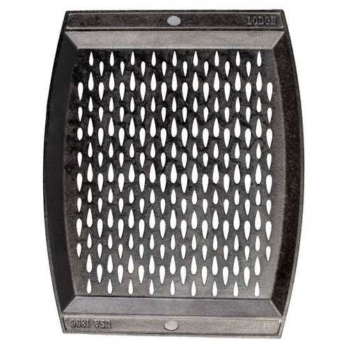Lodge Cast Iron Grill Topper Pan for Outdoor Grilling or Open Fire, 15 ...