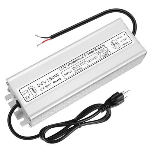 LED Driver 150W 24V Power Supply, IP67 Waterproof Low Voltage 24V 150W ...