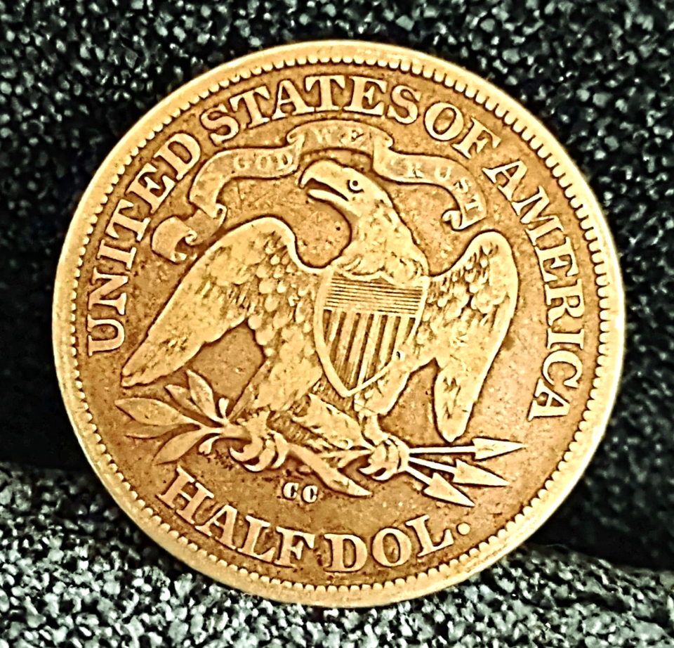 1876 CC Seated Liberty Half Dollar Fine+ In Grade 100% Original Carson ...