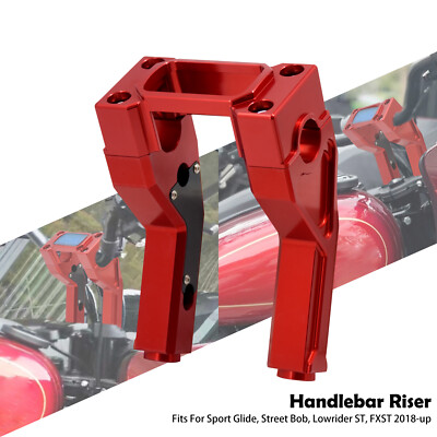 6" Red Riser Clamp Kit 1" Handlebar For Harley Softail Street Bob Low ...