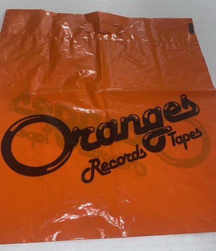 Vintage Oranges Records Tapes Store Handle Plastic Bag ONLY AD Prop | eBay