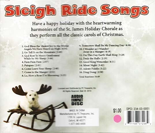Sleigh Ride Songs ~ St. James Holiday Chorale ~ Christmas ~ CD ~ Used ...