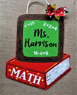 Personalize MATH Teacher SIGN School Class Classroom Wall Door Plaque ...