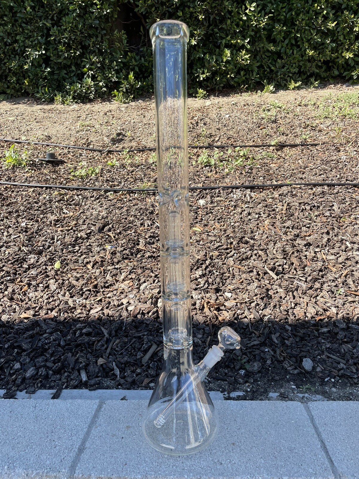 24” inch Beaker 5mm Thick Water Pipe Bong Clear with three perc | eBay