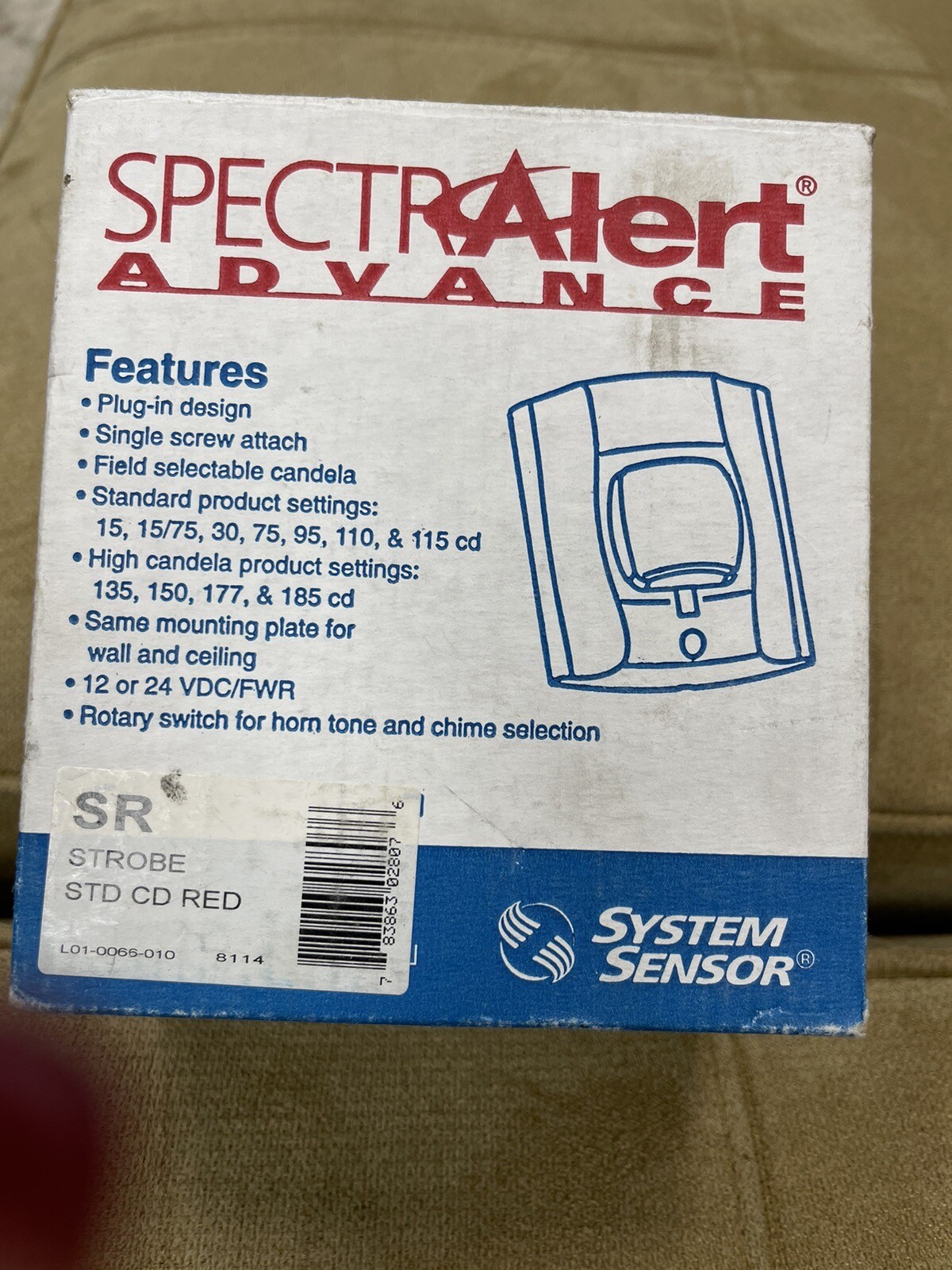 SPECTRAlert Advance System Sensor SR Strobe - Fire Strobe Light RED NIB ...