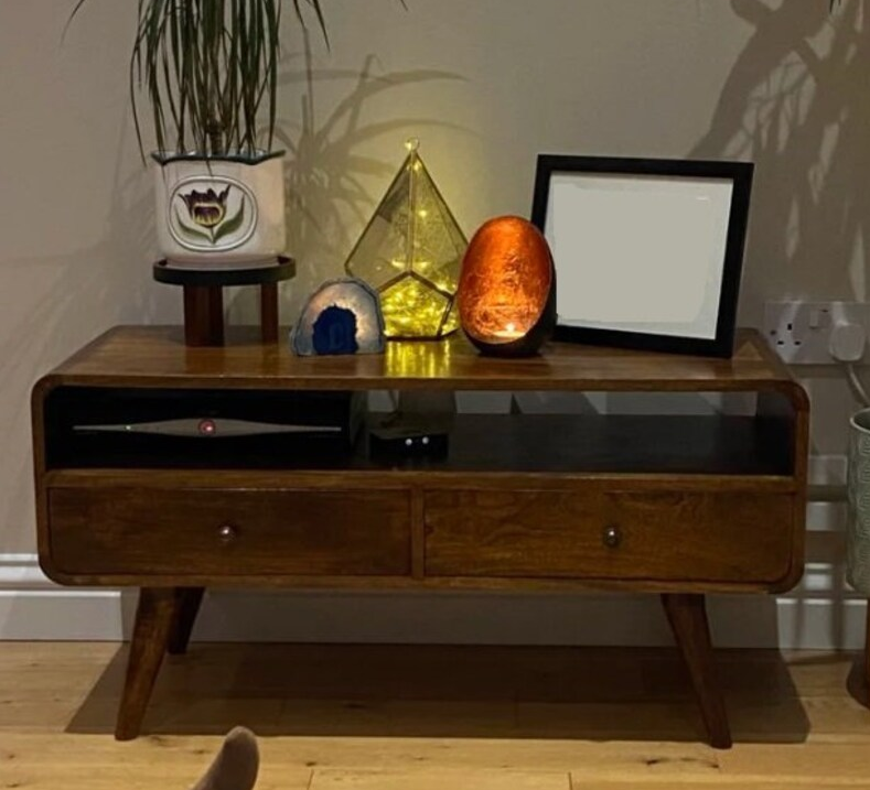 Mid Century TV Stand Rustic Wooden Console Retro Media Cabinet Nordic ...