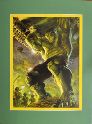 INCREDIBLE HULK Lifting a Tank PRINT PROFESSIONALLY MATTED Alex Ross ...