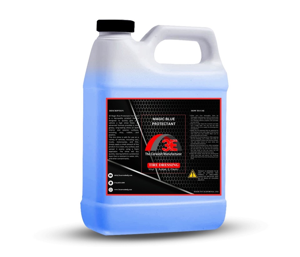 MAGIC BLUE TIRE DRESSING 64OZ WET LOOK TYRE SHINE GLOSS BLACK FINISH ...