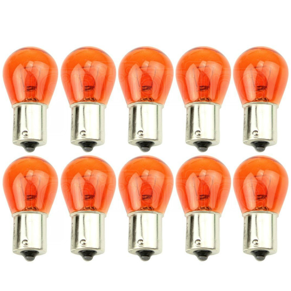10 x 581 12V PY21W Amber Bayonet Indicator Car Bulbs BAU15S Set Pins ...