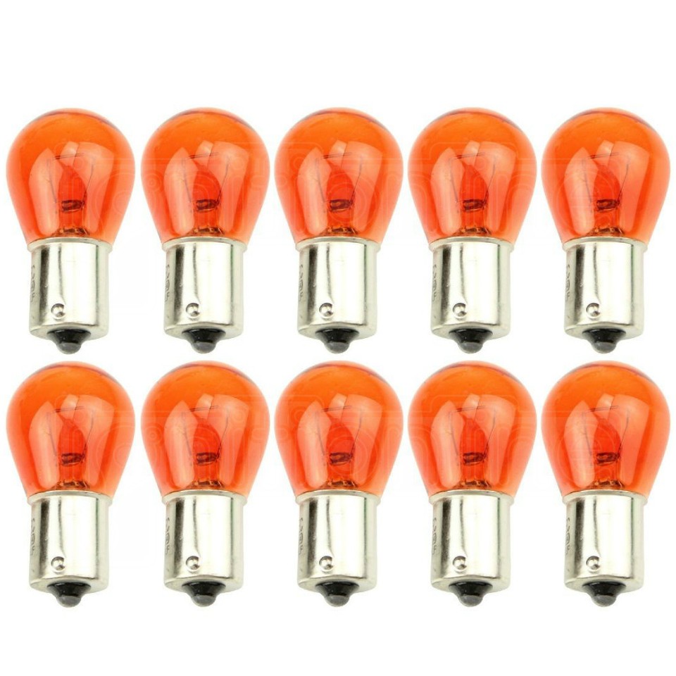 10 x 581 12V PY21W Amber Bayonet Indicator Car Bulbs BAU15S Set Pins ...