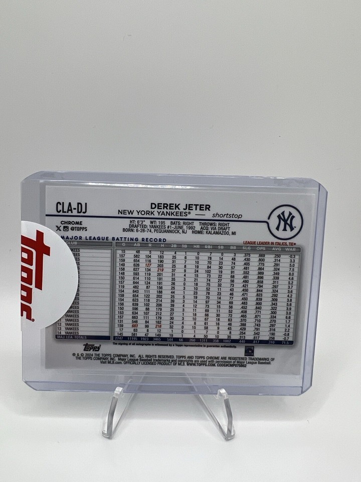 Derek Jeter 2024 New York Yankees Chrome Legend Autograph #/50 | eBay