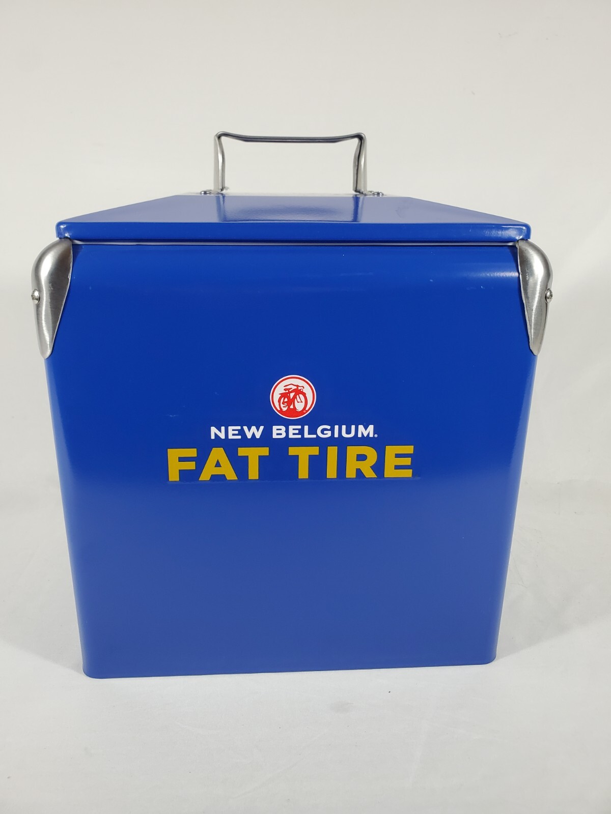 New Belgium Brewing Fat Tire Metal Cooler/Ice Box Beer Brewery Blue ...