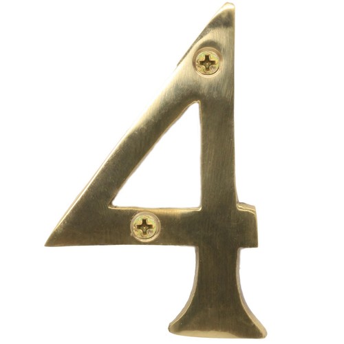 LARGE SOLID BRASS NUMBERS LETTERS WITH SCREWS 3/75mm House Home Front ...