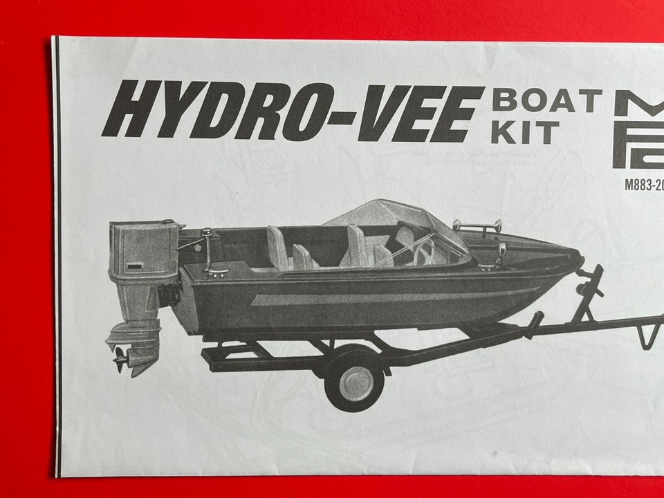 MPC - Hydro-Vee Boat Kit - Original Model Kit Instruction Sheet - 1/25 ...