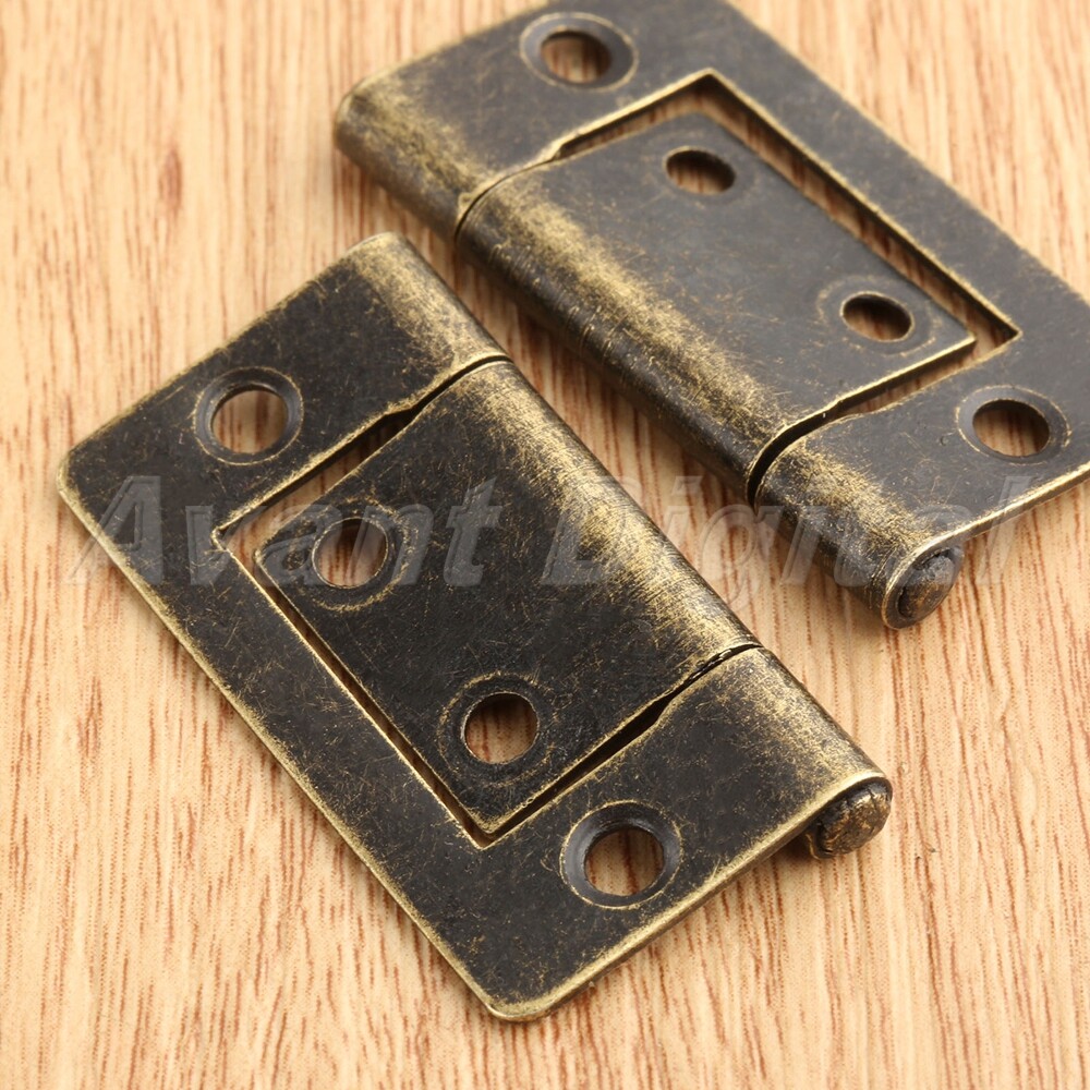 2pcs Retro Jewelry Box Chest Cabinet Hinges Furniture Door Flush Hinge ...