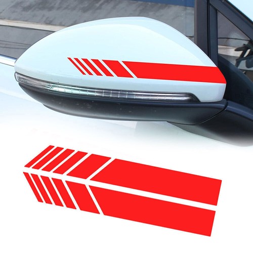 2x Red Stickers Car Vinyl Stripe Graphics Side Rear View Mirror Sticker ...