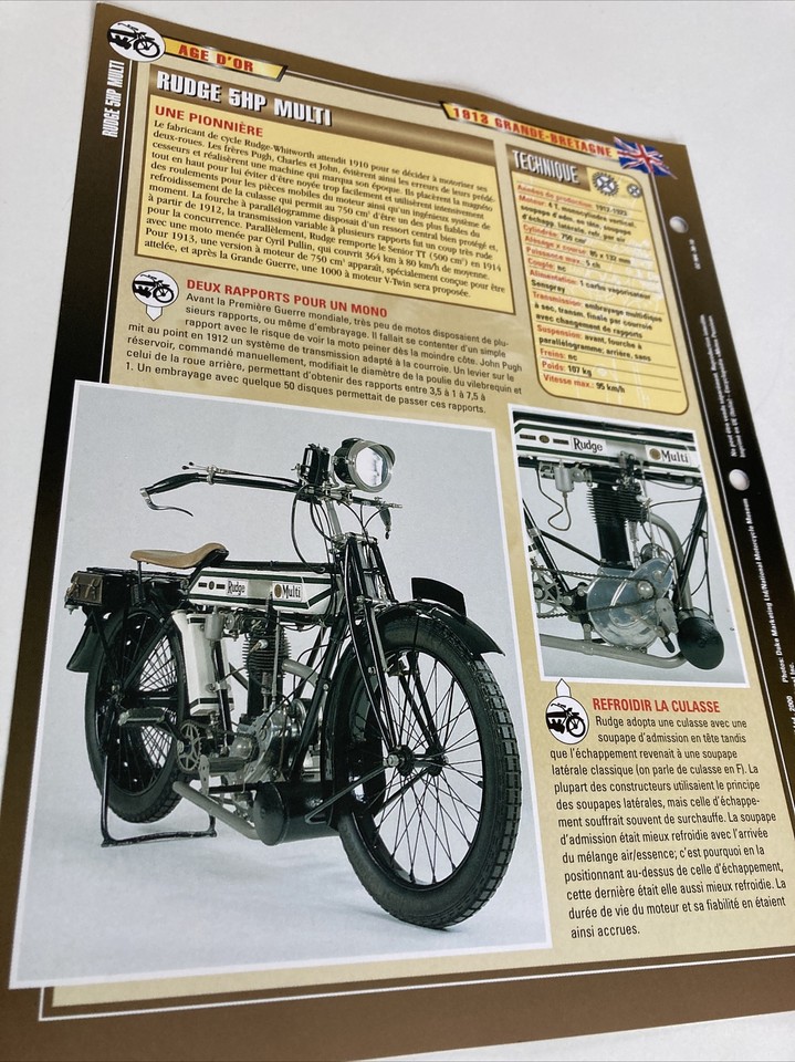 Rudge 750 5HP Multi 1913 Motorcycle Passion Collection Atlas | eBay