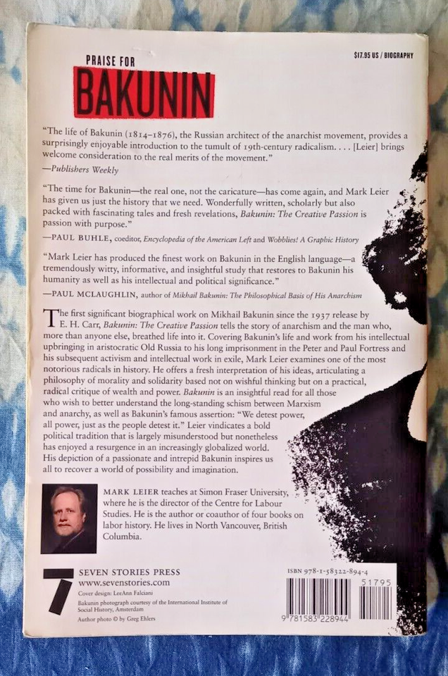Bakunin: The Creative Passion - A Biography | Mark Leier | Anarchism ...