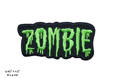 Zombie Green Slime Black Logo Embroidered Iron On Patch | eBay