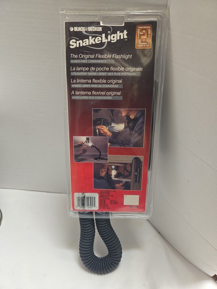 Vintage 1994 Black & Decker Snake Light Flexible Flashlight SLB1Q New ...