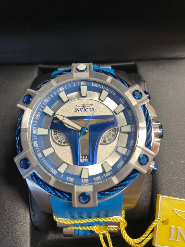 Invicta Star Wars Jango Fett 52mm Limited Edition 27968 #45/1977 Blue ...