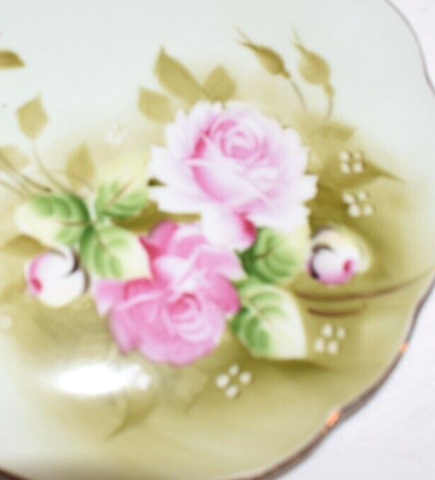 Lefton Hand Painted Pink Roses Shell Shaped Luncheon Plate NE3071 | eBay