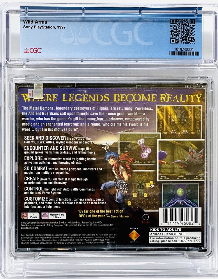Wild Arms (Sony PlayStation 1 PS1, 1997) CGC 9.8 A+ Brand New Factory ...