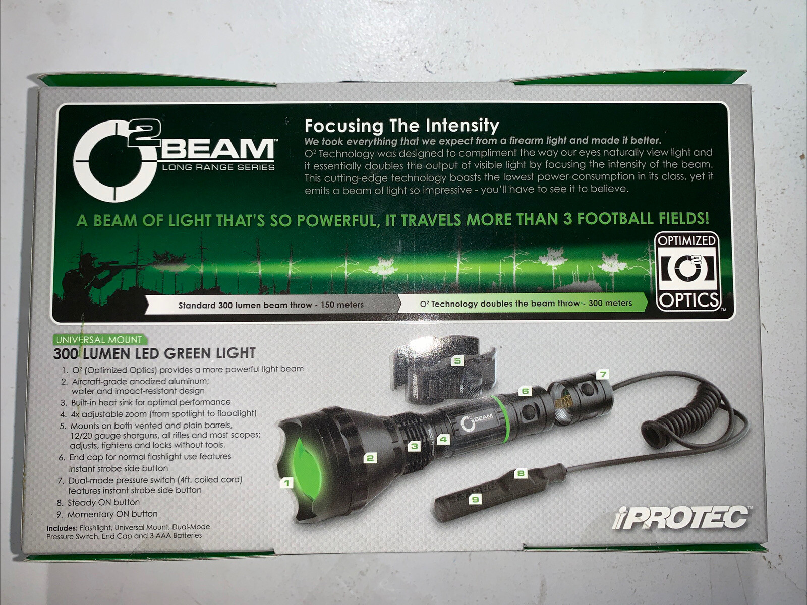 NEBO iPROTEC 6008 O2 Beam Green Tactical LED Flashlight for sale online ...