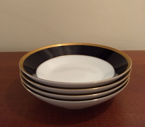 Noritake VALHALLA Fruit Bowls Set of 4 Cobalt Blue Gold Encrusted 2799 ...