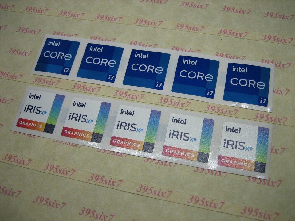 5 pcs iris xe graphics sticker + 5 pcs core i7 11th Gen sticker ...