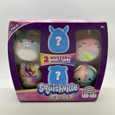 SQUISHMALLOWS SQUISHVILLE RAINBOW DREAM SQUAD 2" 6 MINI PACK 2 MYSTERY ...