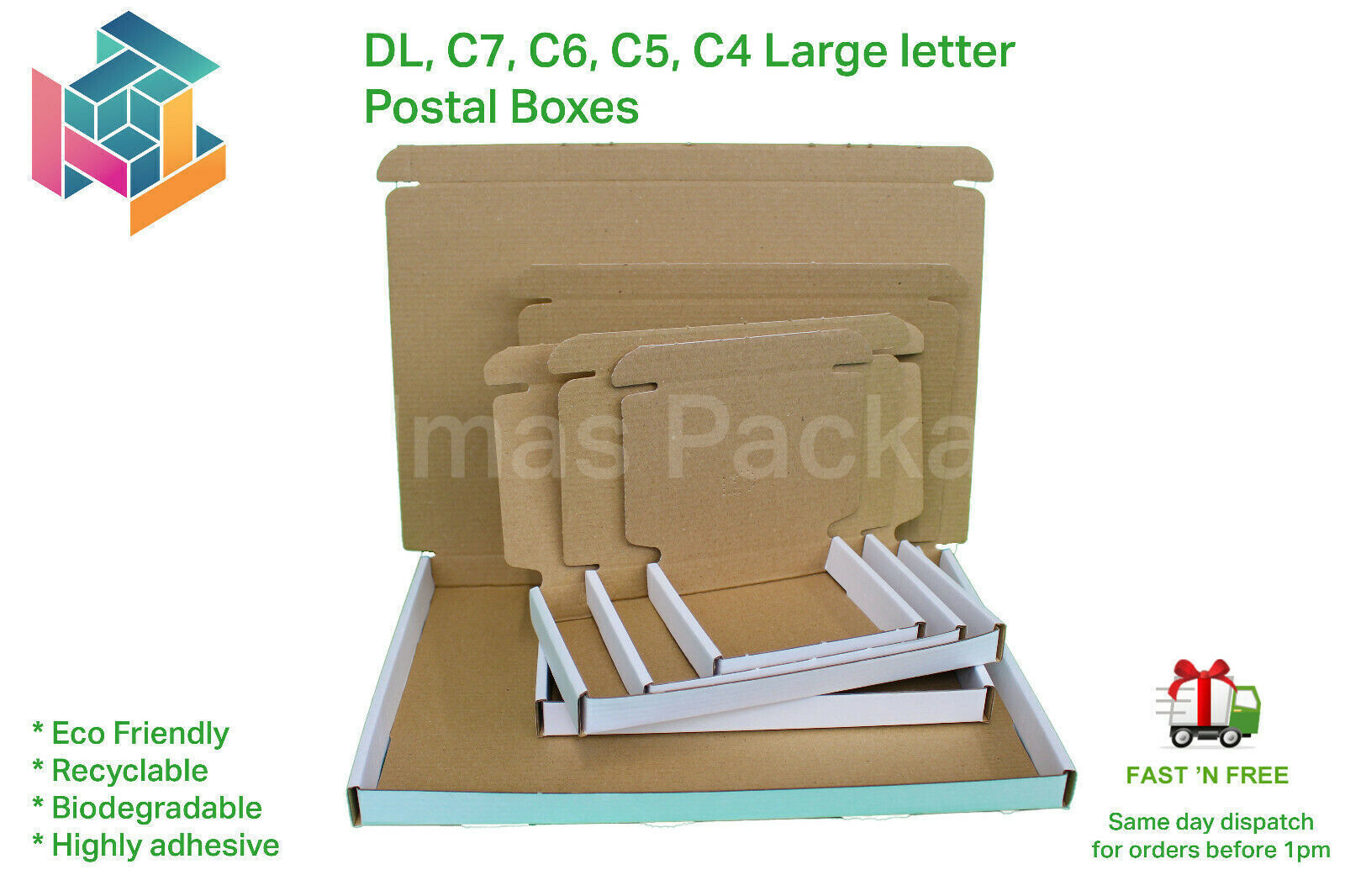 White Royal Mail PIP Large Letter Postal Boxes C4 C5 C6 FROM UK ...