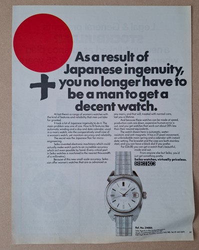 Seiko Ladies Watches Original UK Press Advert 1971 | eBay