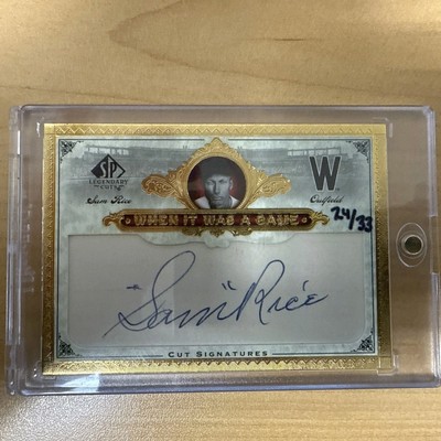 2006 SP Legendary Cuts When It Was A Game Sam Rice Cut AUTO Signature ...
