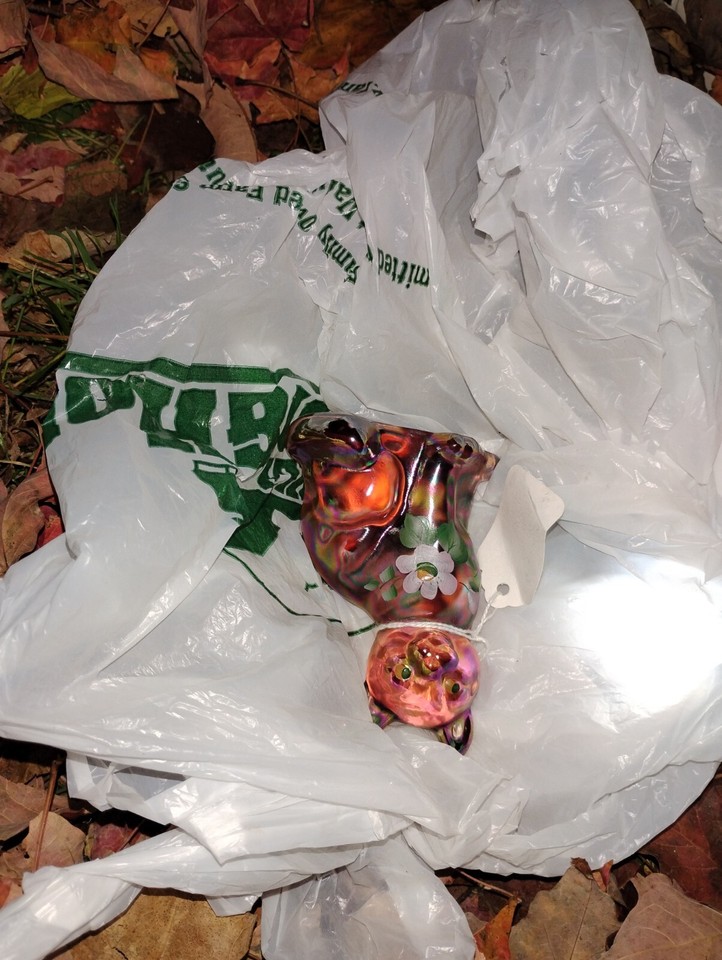 FENTON Glass Slag Art Sitting Cat Figurine HAND PAINTED Signed Robinson ...