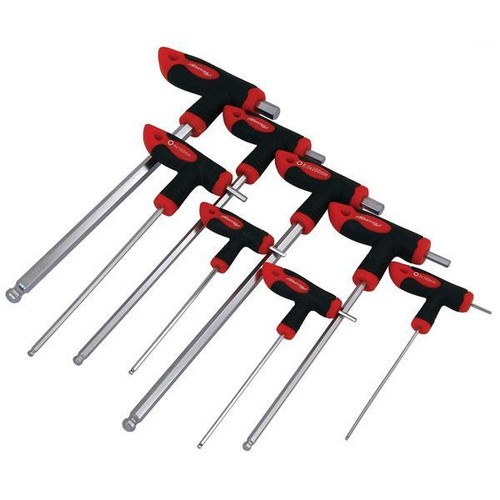 9pc LONG HEX / ALLEN KEY SCREWDRIVER SET 2mm to 10mm Ball End High ...