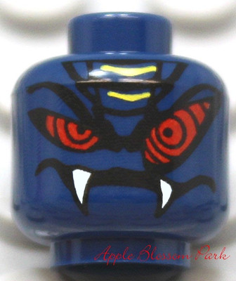 NEW Lego Blue Snake Monster MINIFIG HEAD -Halloween Alien Devil w/Fangs ...