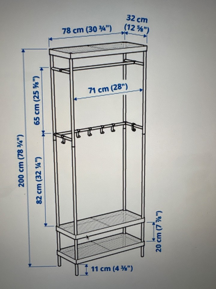 IKEA white contemporary open Coat Clothes rack + shoe storage unit ...