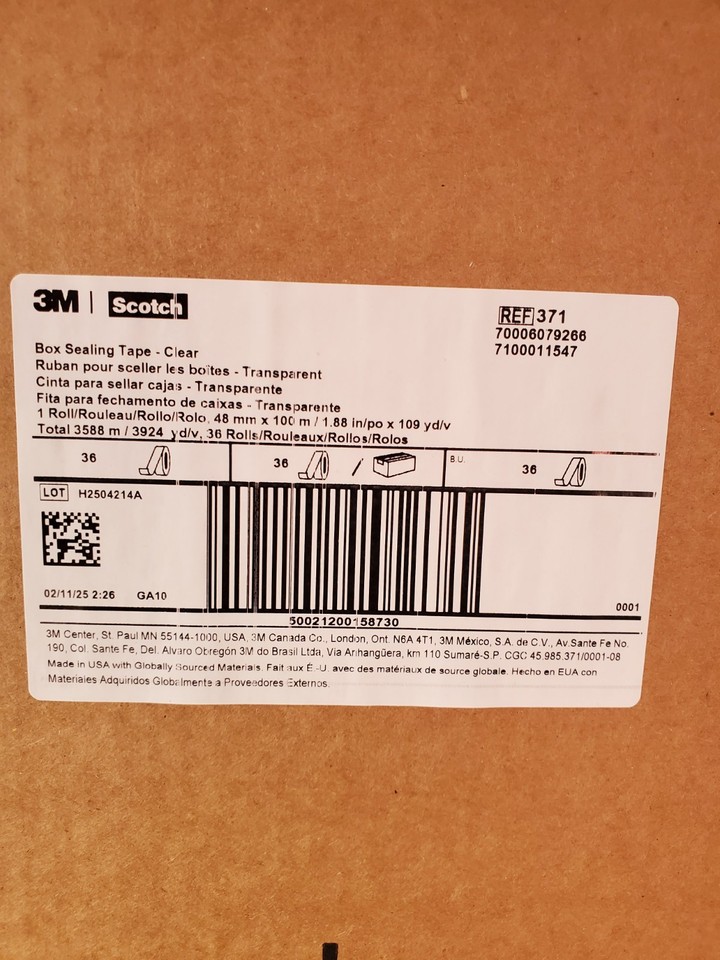 Scotch 3M 371 2" Packing Tape 36 Rolls Brand New Full Case | eBay
